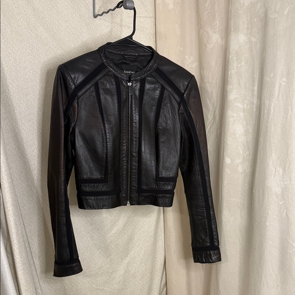bebe | Jackets & Coats | Bebe Sleek Black Leather Jacket | Poshmark